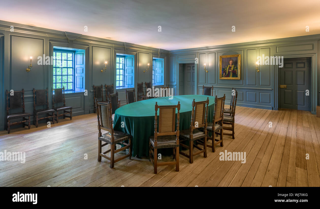 Blue Room inside the historic Wren Building on the campus of the ...