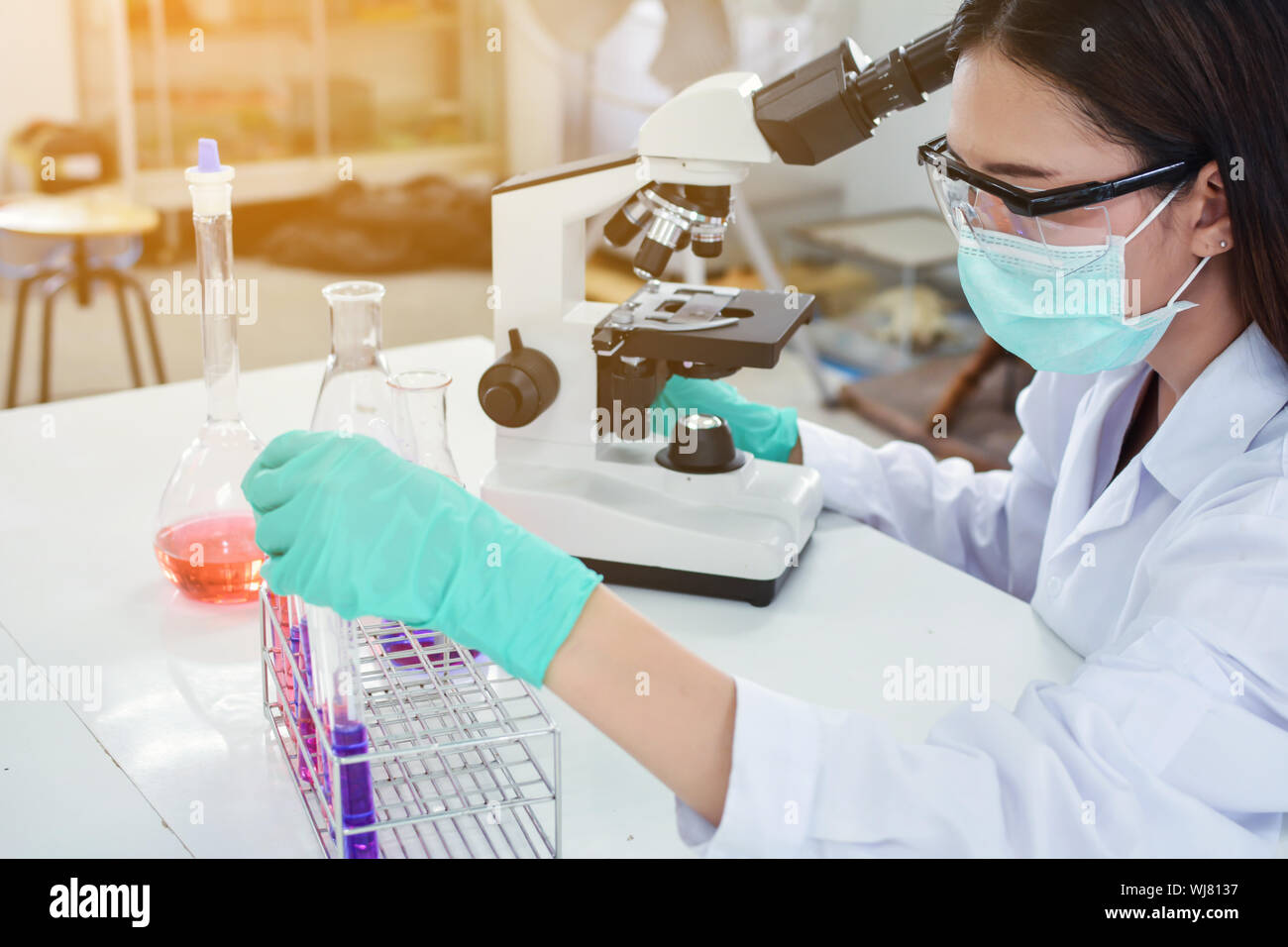 Scientist laboratory microscope hi-res stock photography and images - Alamy