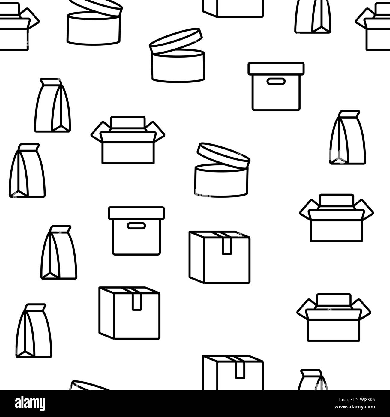 Packaging Types Vector Seamless Pattern Stock Vector Image & Art - Alamy