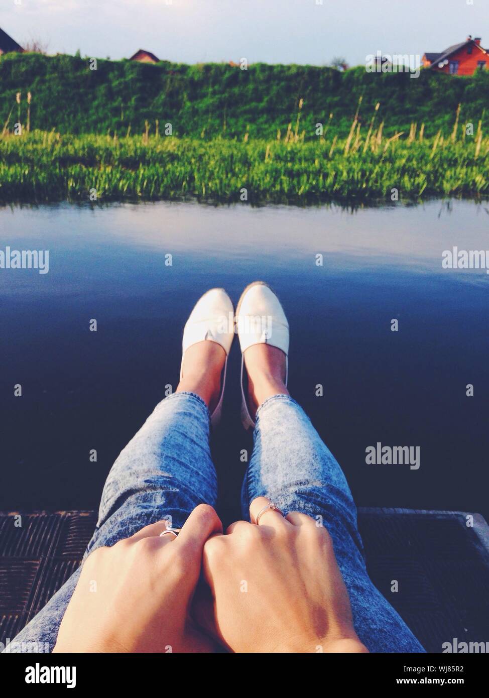 Man relaxing by water hi-res stock photography and images - Alamy