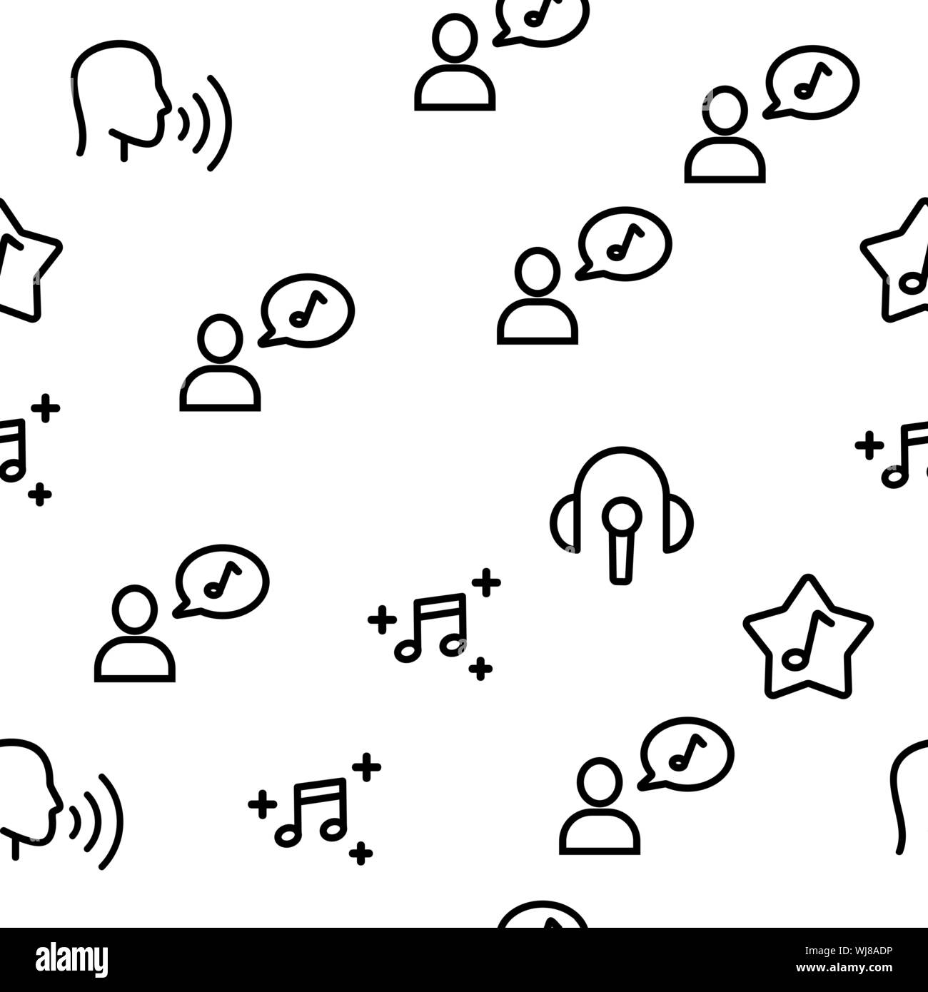 Different Singing Vector Seamless Pattern Stock Vector Image & Art - Alamy