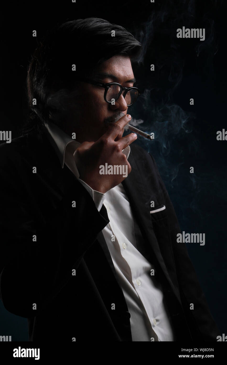 smoky man, photo has taken in my photo studio Stock Photo - Alamy