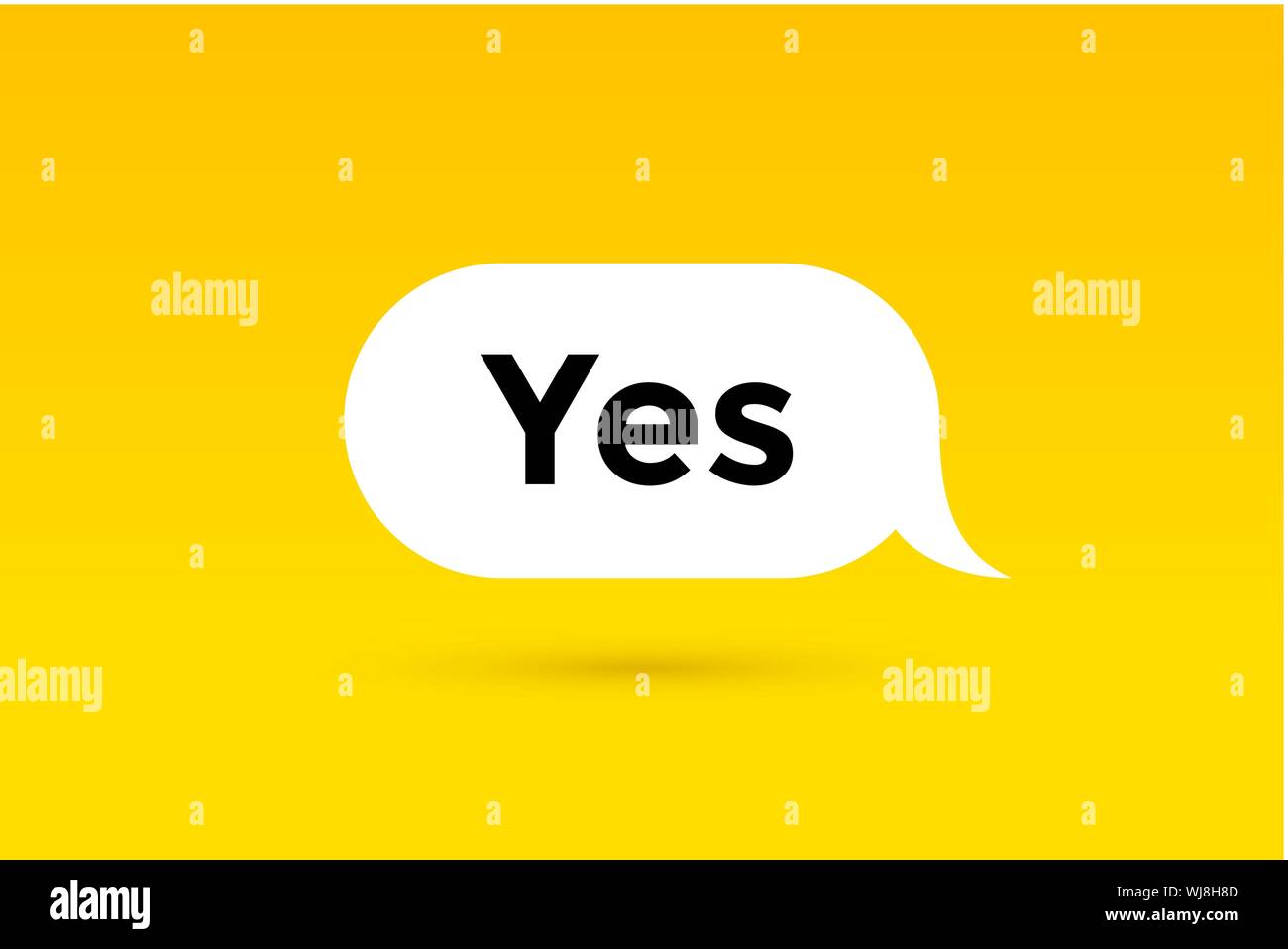 Yes. Banner, speech bubble, poster and sticker concept Stock Vector ...