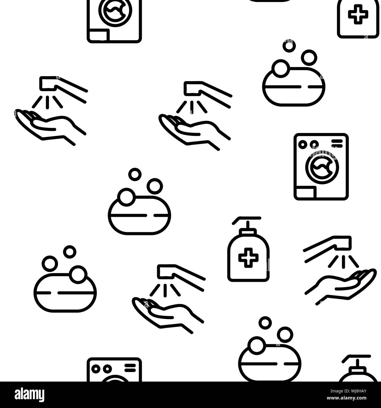 Sanitation Vector Seamless Pattern Stock Vector Image & Art - Alamy