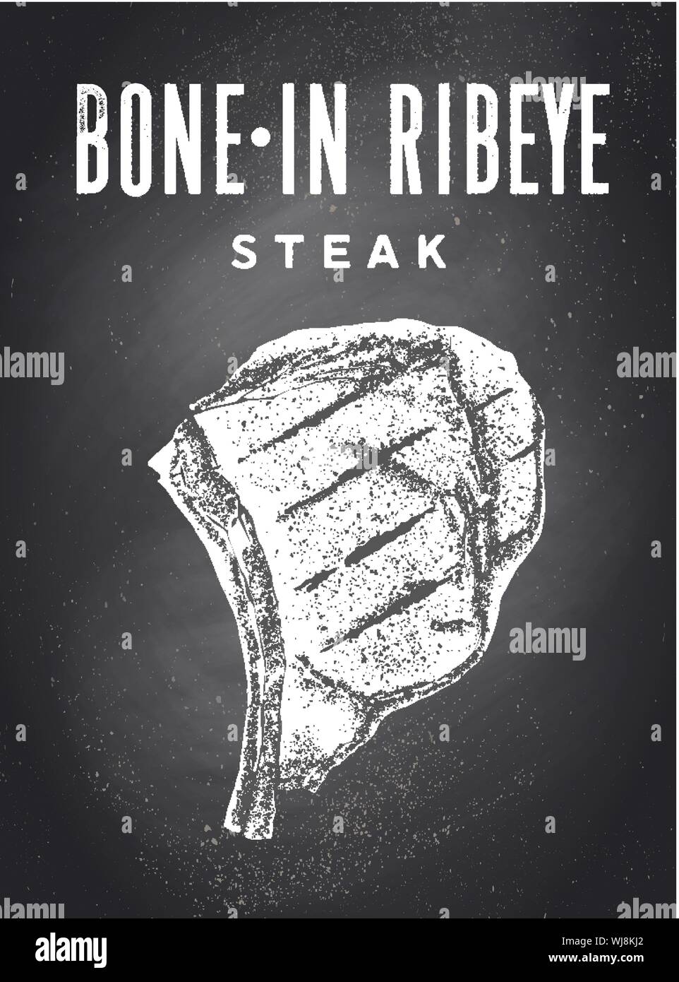 Steak, Chalkboard. Kitchen poster with steak silhouette Stock Vector ...