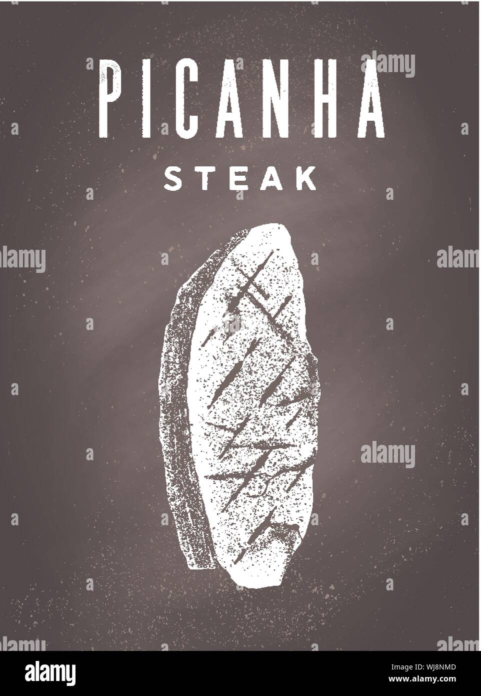 Steak, Chalkboard. Kitchen poster with steak silhouette Stock Vector ...