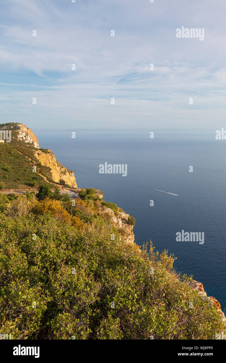 Cap Canaille highest sea cliff of France, ochre-coloured sandstone ...