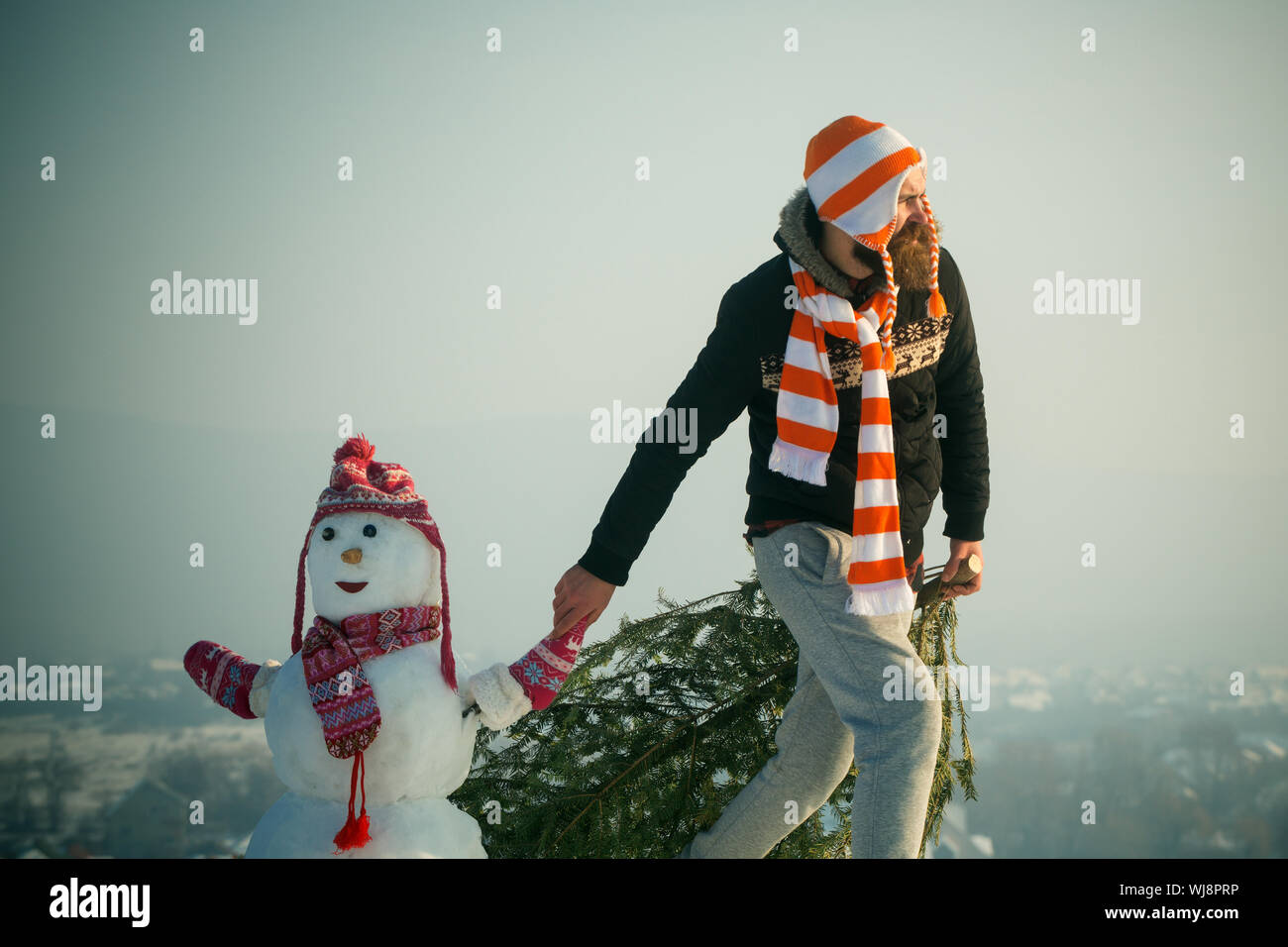 Dragging christmas tree hi-res stock photography and images - Alamy