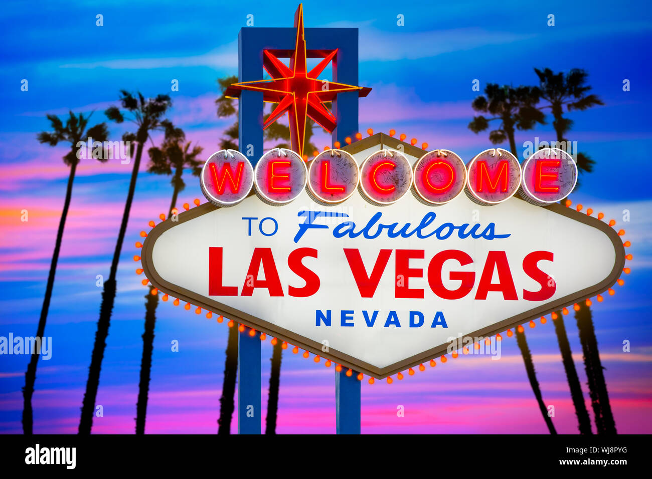 Welcome las vegas sign dawn hi-res stock photography and images - Alamy