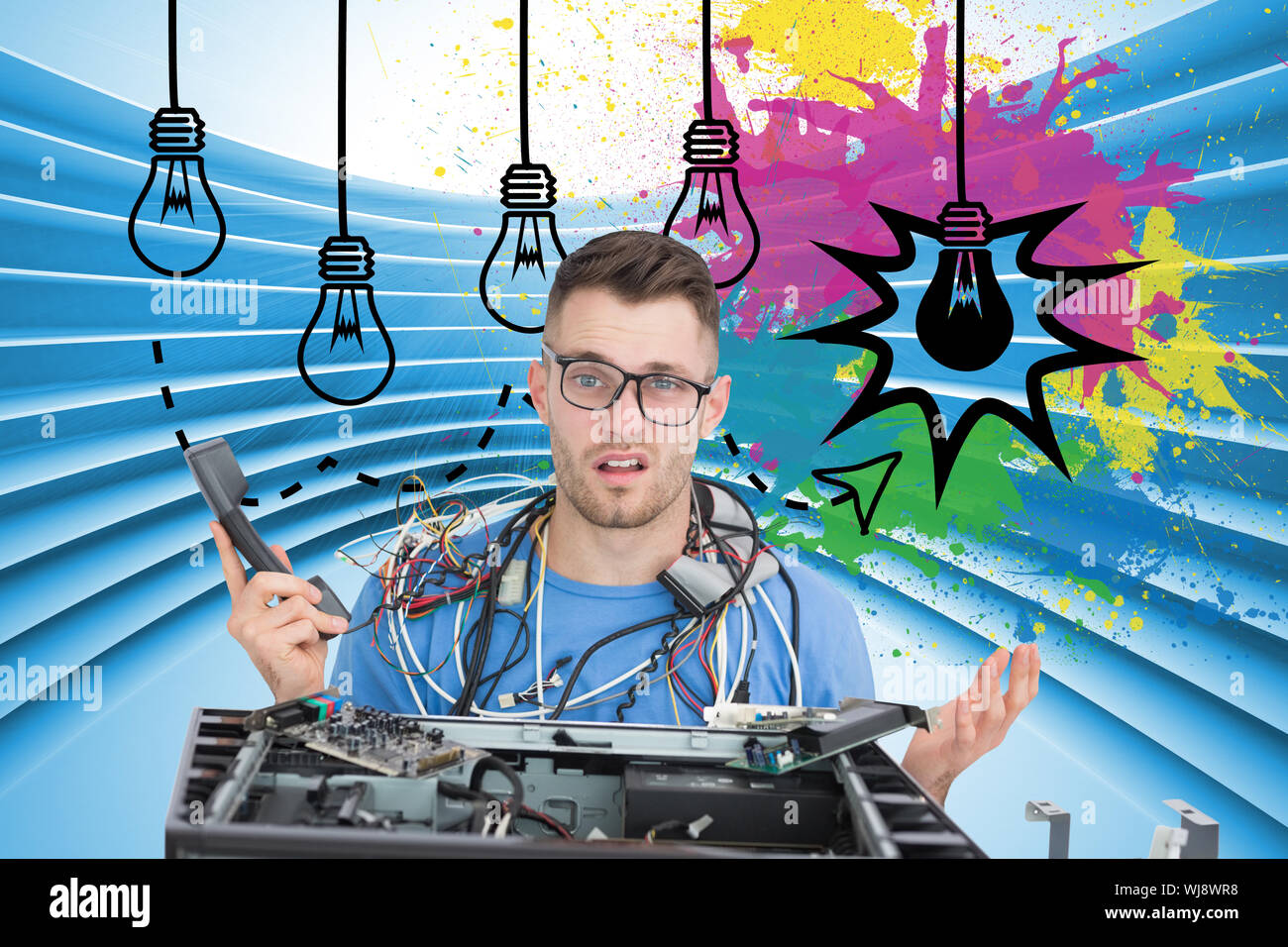 Confused looking computer technician hi-res stock photography and ...