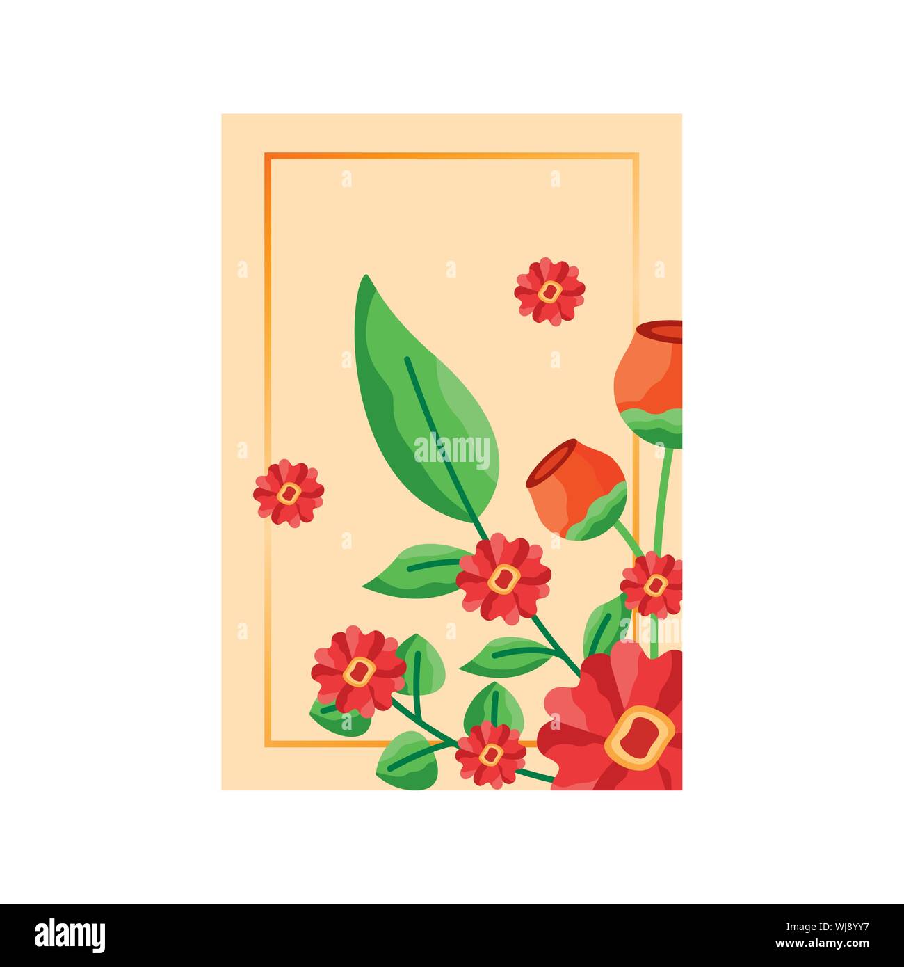 Isolated flowers card vector design Stock Vector Image & Art - Alamy