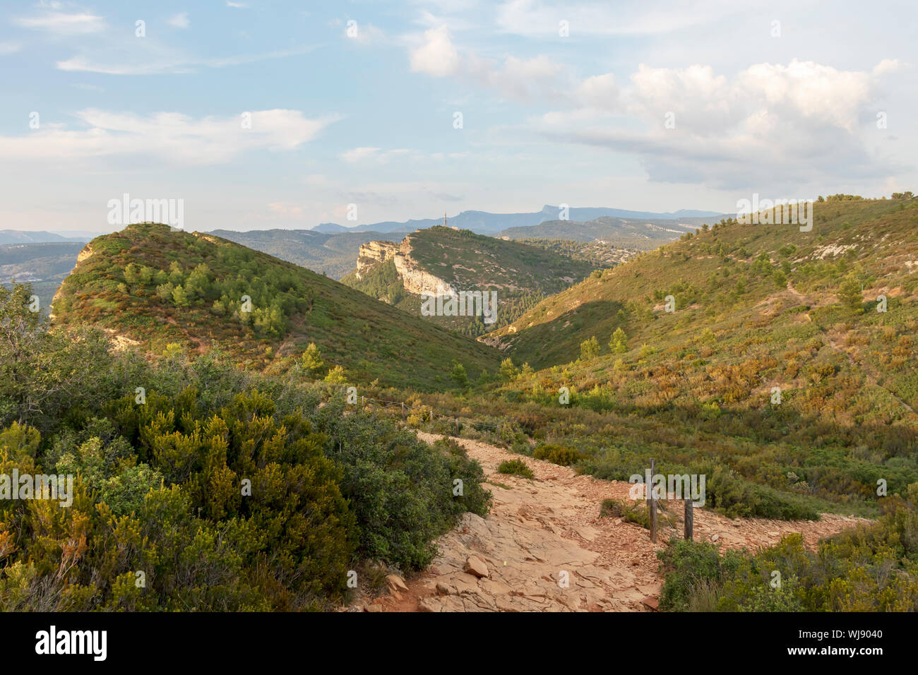 Sandstone cliffs and green forest of Cap Canaille, Falaises Soubeyranes ...