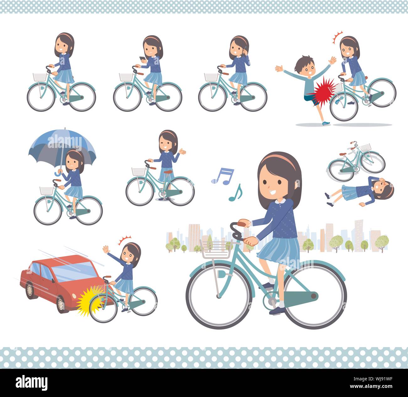 Girl bike accident Stock Vector Images - Alamy