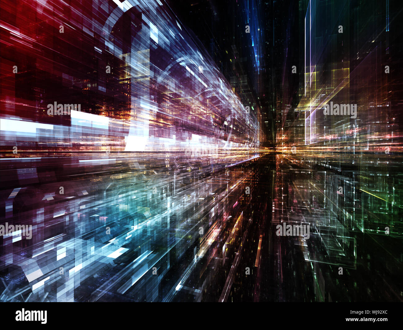 City Lights series. Design composed of technological fractal textures ...
