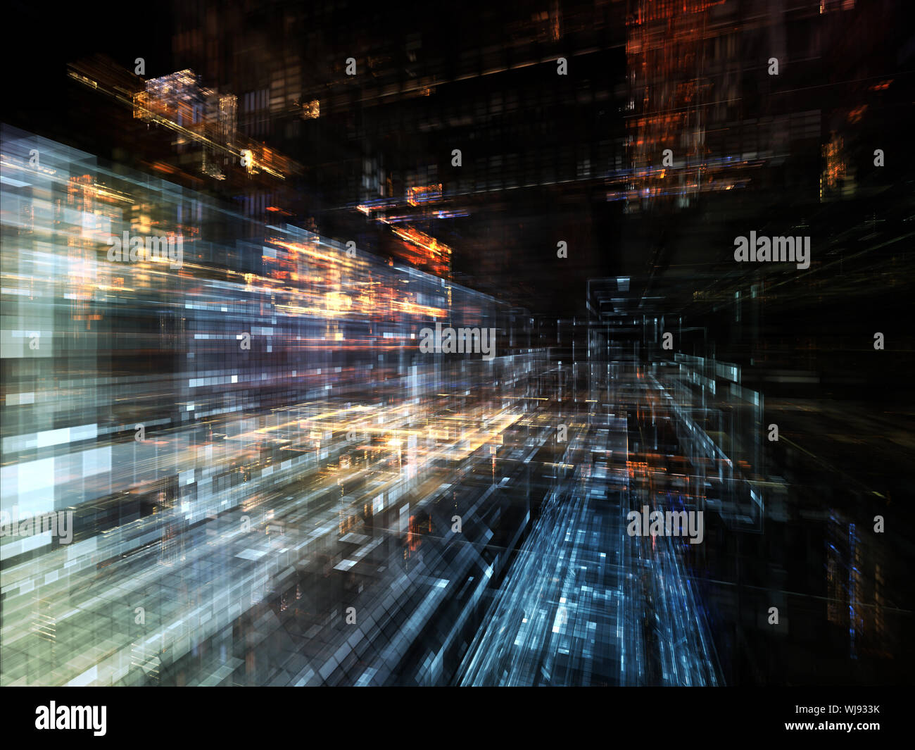 City Lights series. Background composition of technological fractal ...