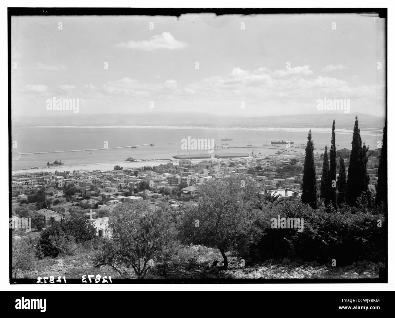 Harbour view from sea Black and White Stock Photos & Images - Alamy
