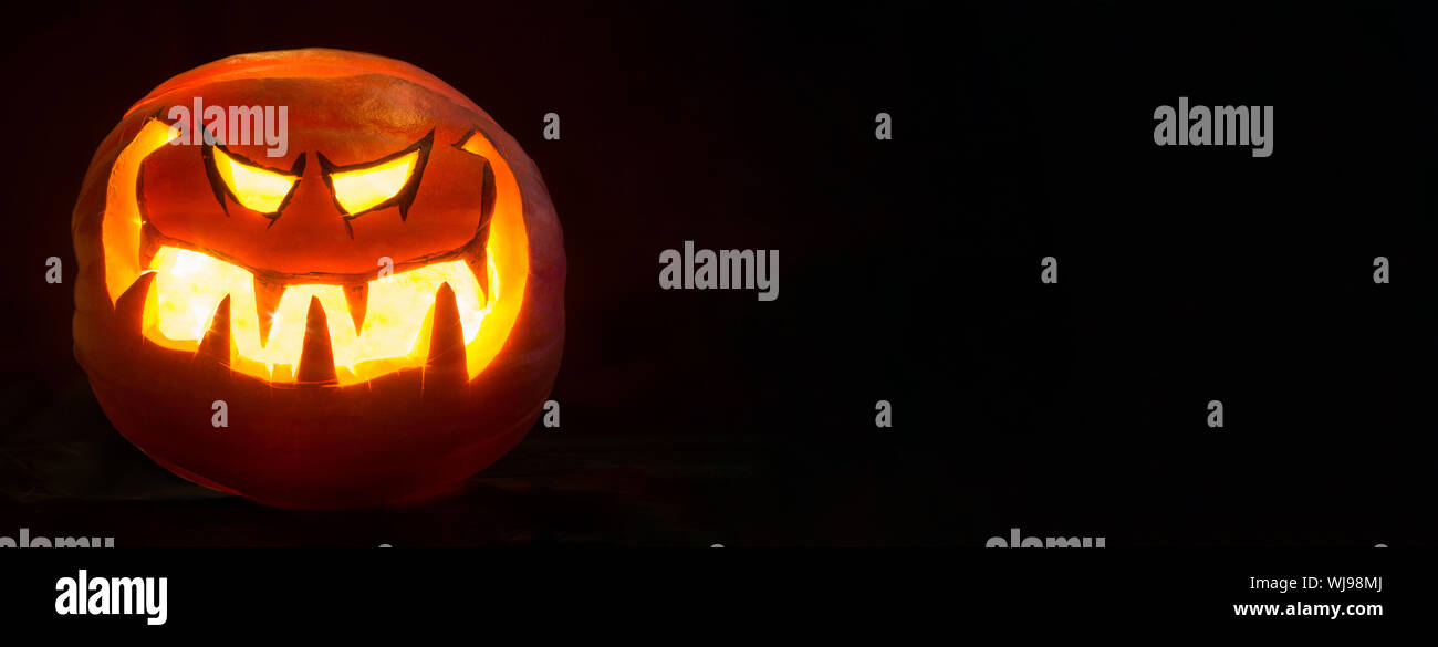 Halloween pumpkin smile and scrary eyes for party night. Black ...