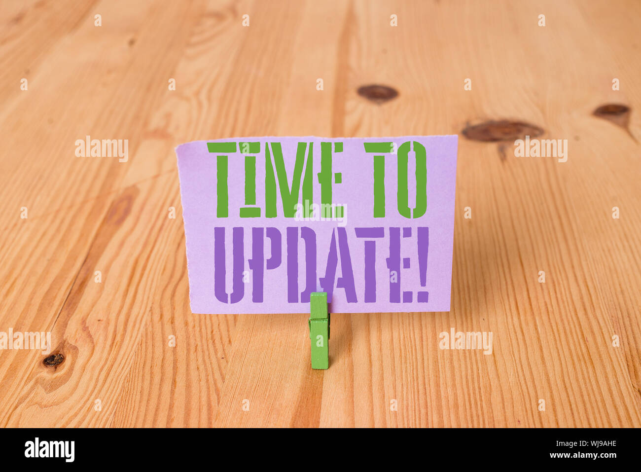 Writing note showing Time To Update. Business concept for act updating ...