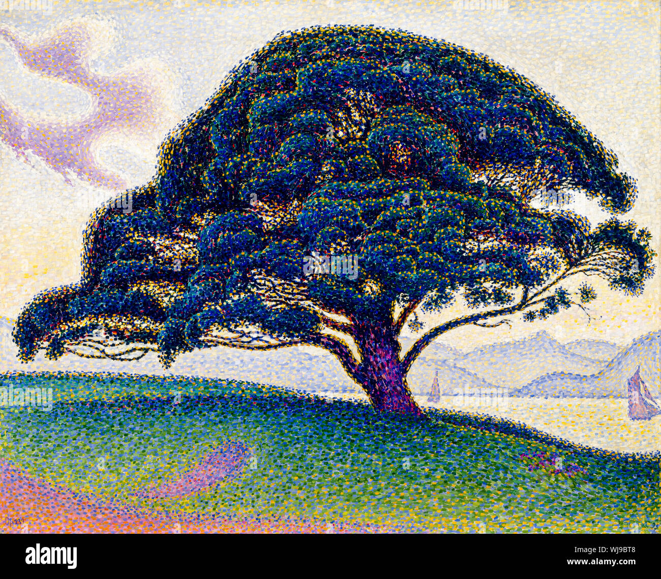 Paul Signac, The Bonaventure Pine, landscape painting, 1893 Stock Photo ...