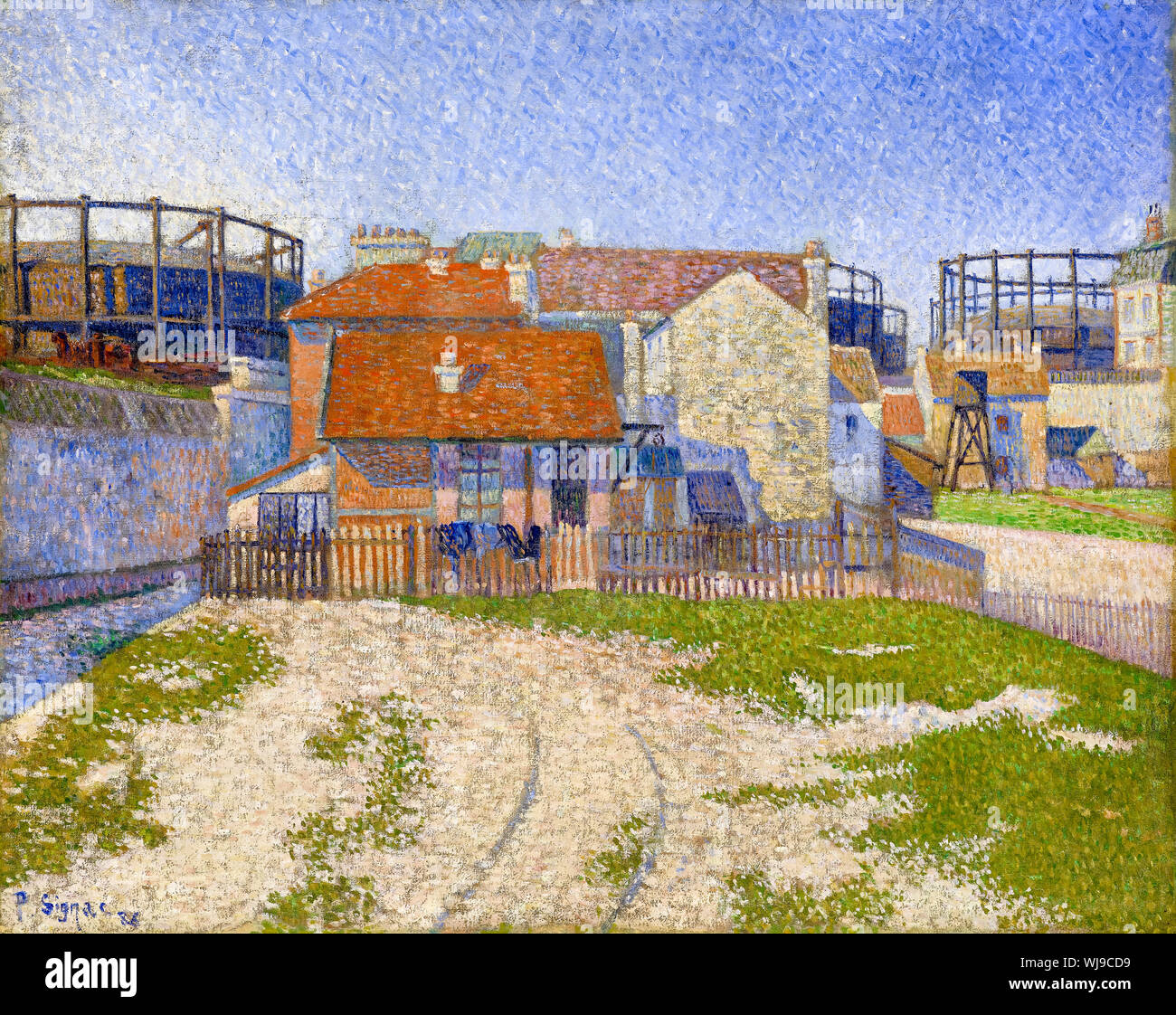 Paul Signac, Gasometers at Clichy, landscape painting, 1886 Stock Photo ...