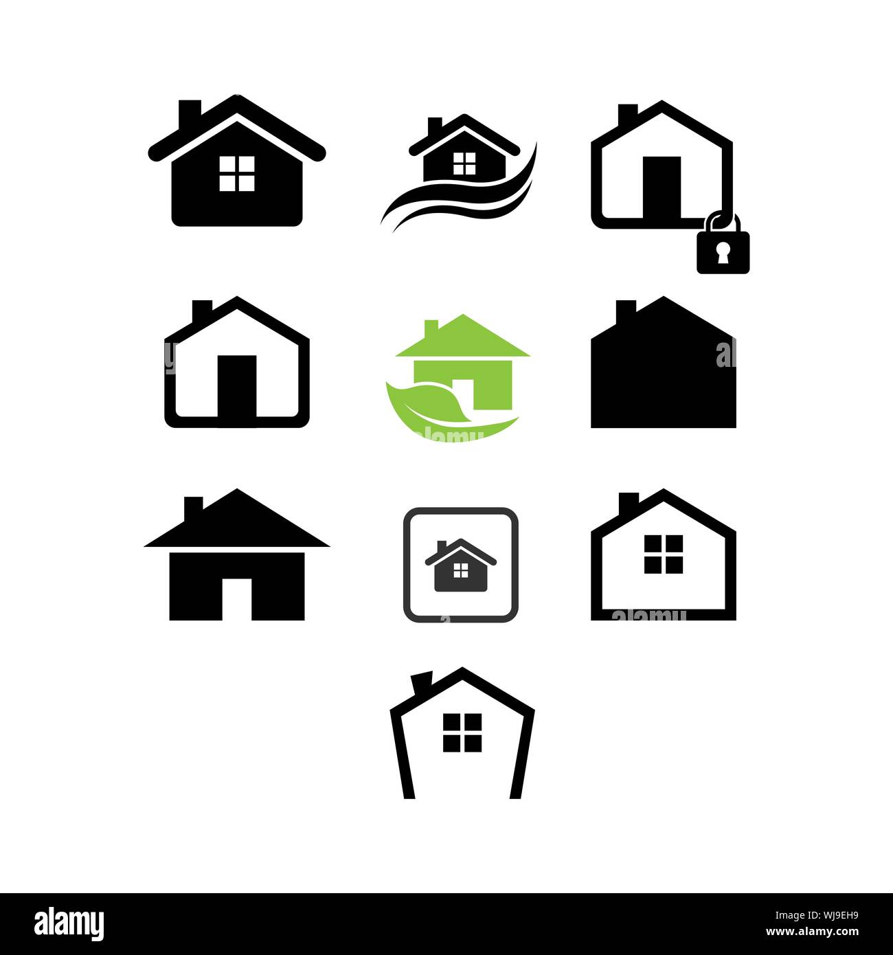 House icon set vector image design on white background. Real estate ...