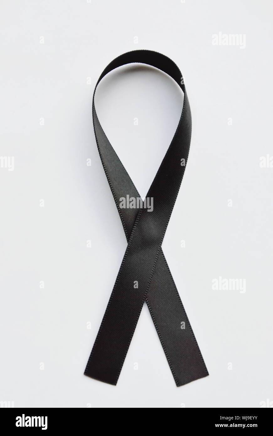 mourning ribbon on white background Stock Photo - Alamy