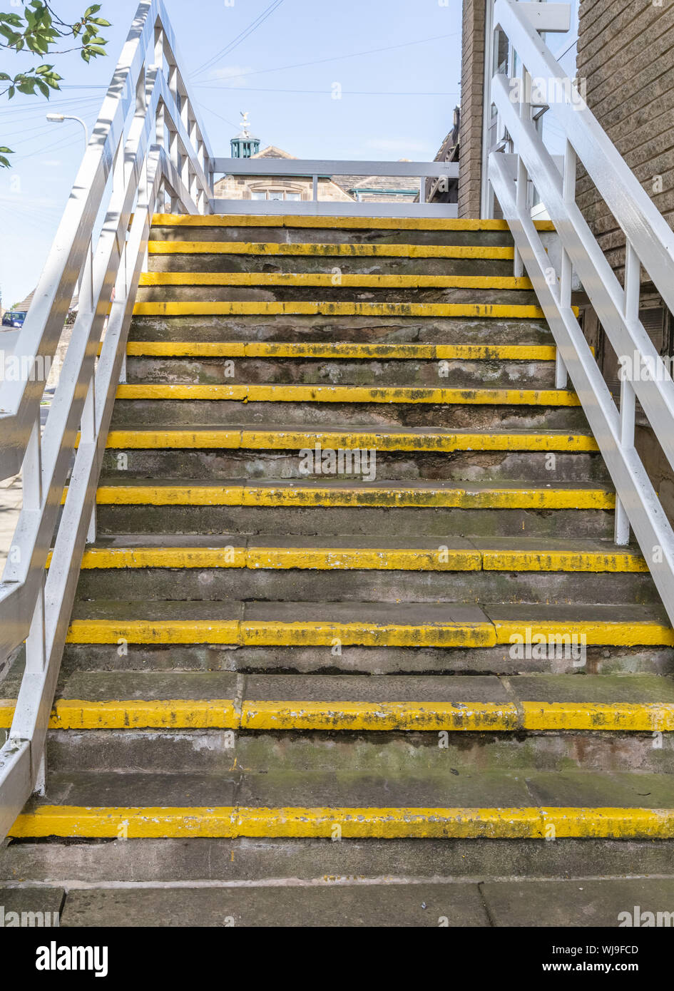 Stone step edges highlighted for the visually impaired Stock Photo - Alamy