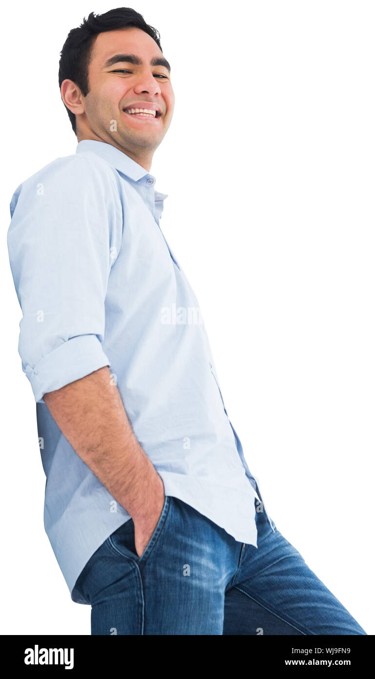 Smiling casual man standing Stock Photo - Alamy