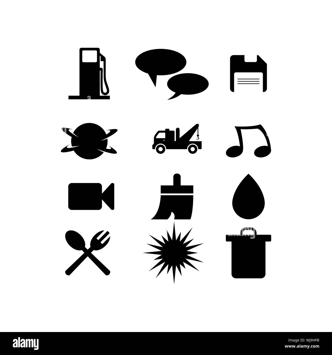 Web symbol icon set vector image design on white background. Web ...