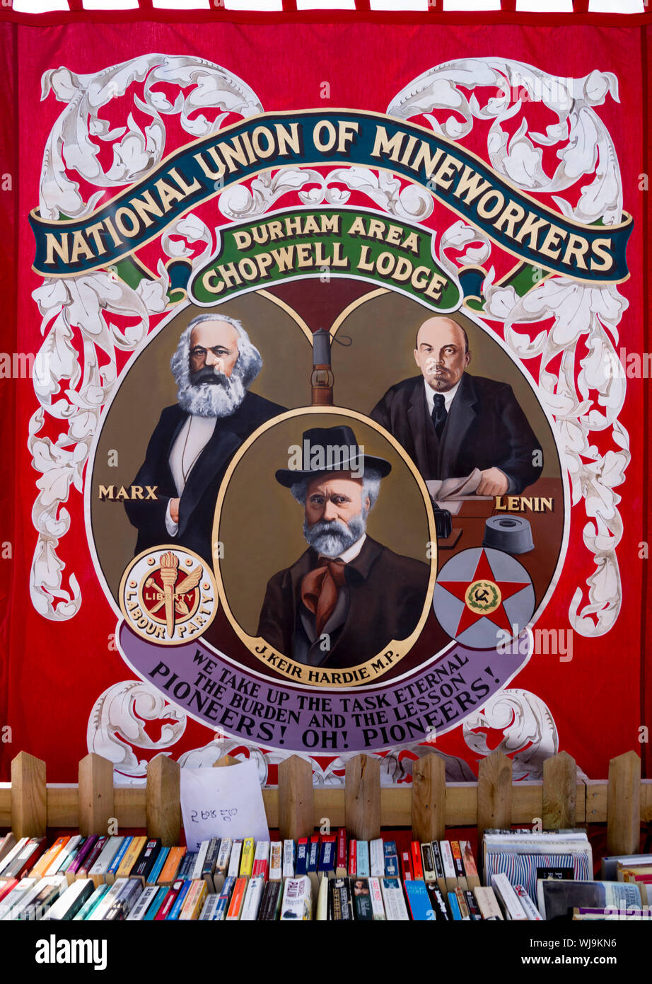 Chopwell Lodge Miners' Banner with Marx and Lenin at Durham Miners Gala ...