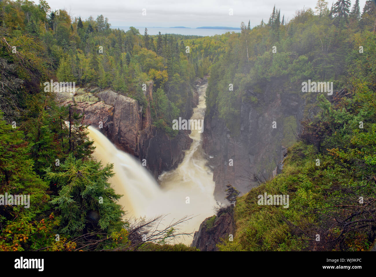 Aquasabon Falls and gorge, Terrace Bay, Ontario, Canada Stock Photo - Alamy