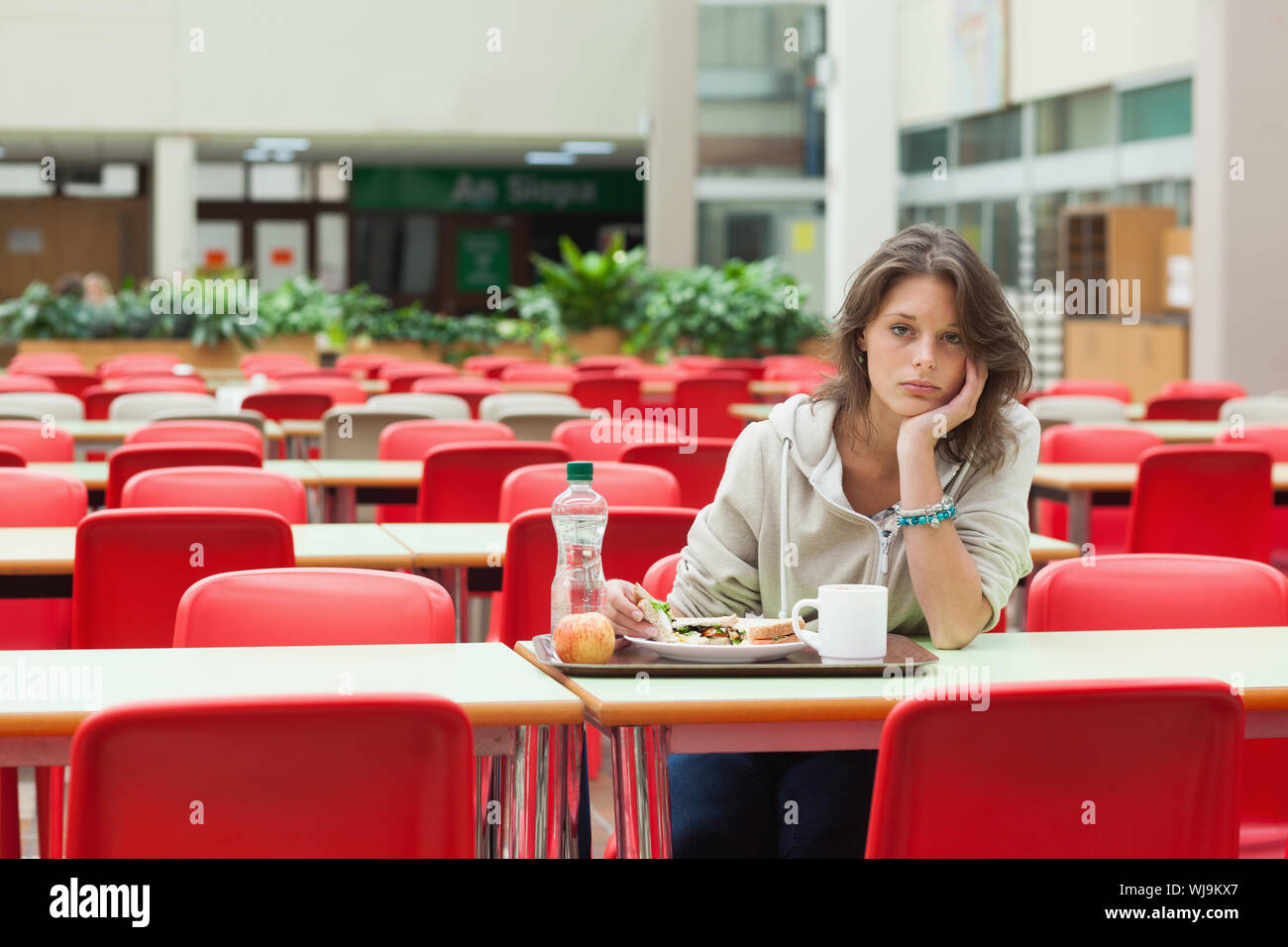 Boy Sitting Alone At Lunch