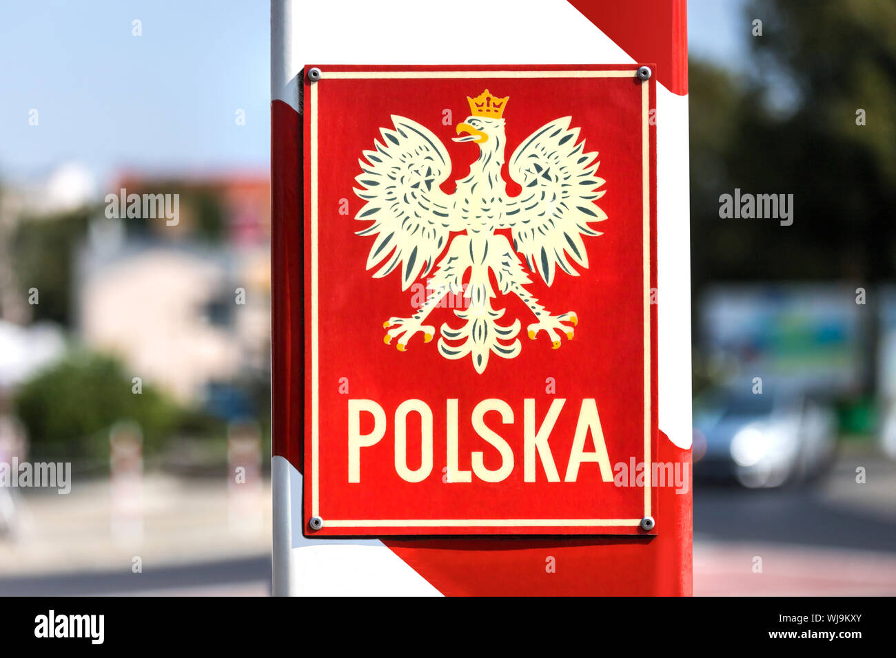Polish border landmark Stock Photo - Alamy