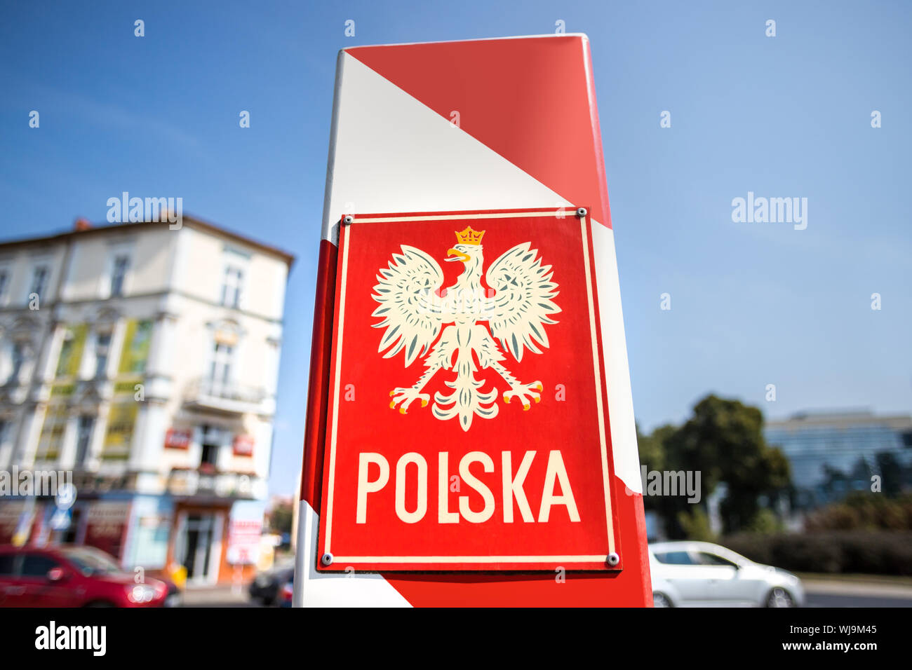Polish border landmark Stock Photo - Alamy