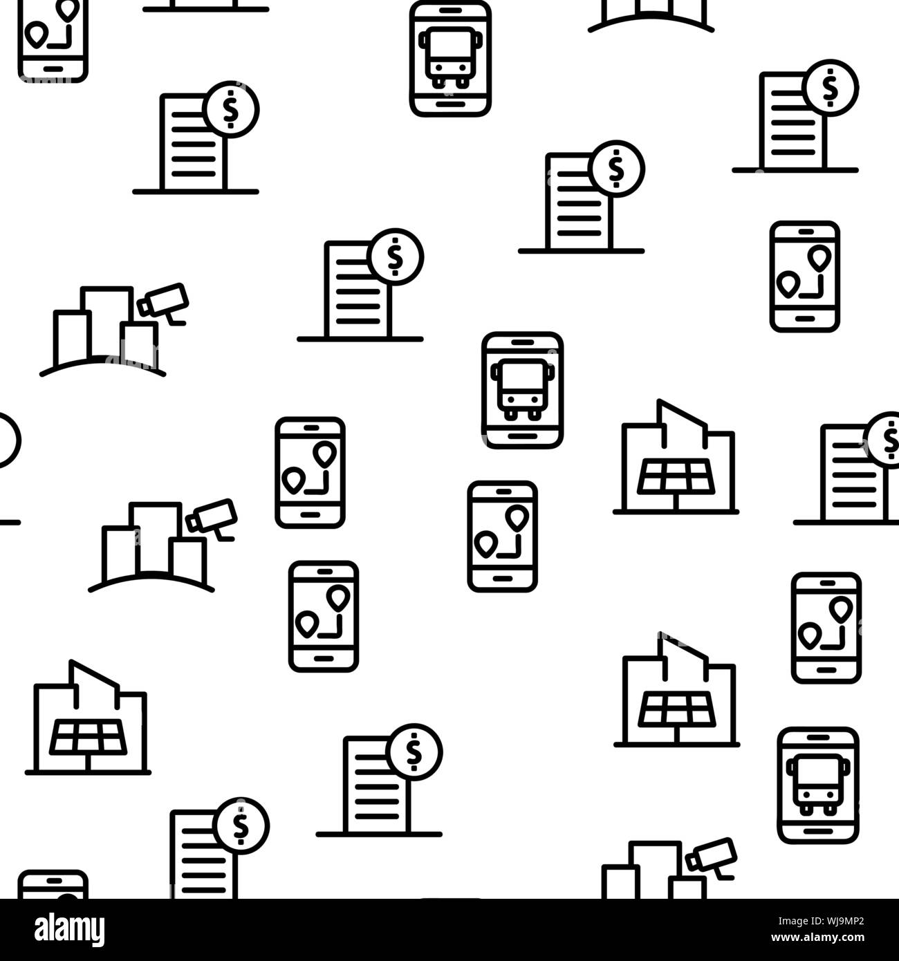 Smart city icons Black and White Stock Photos & Images - Alamy