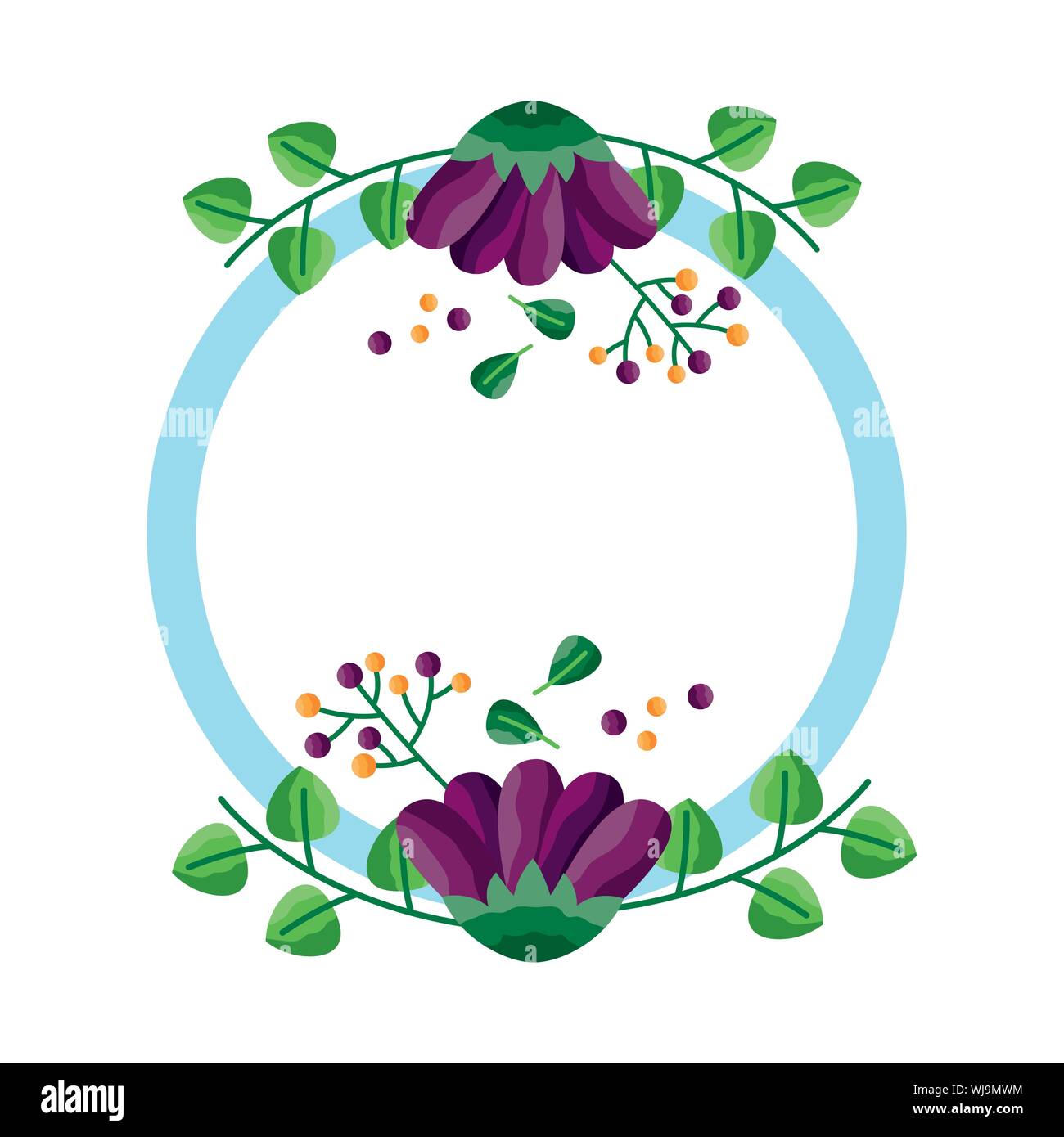 Isolated flowers round design Stock Vector Image & Art - Alamy