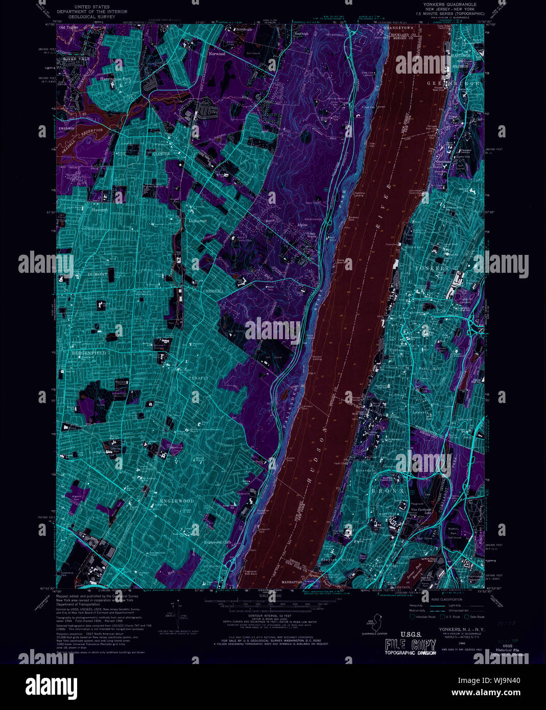 Map of yonkers new jersey hi-res stock photography and images - Alamy