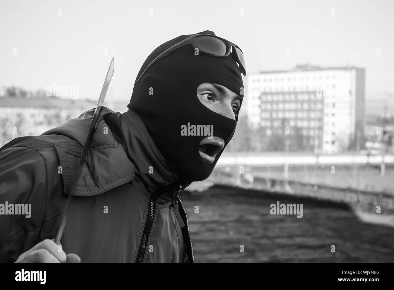 Gangster knife Black and White Stock Photos & Images - Alamy