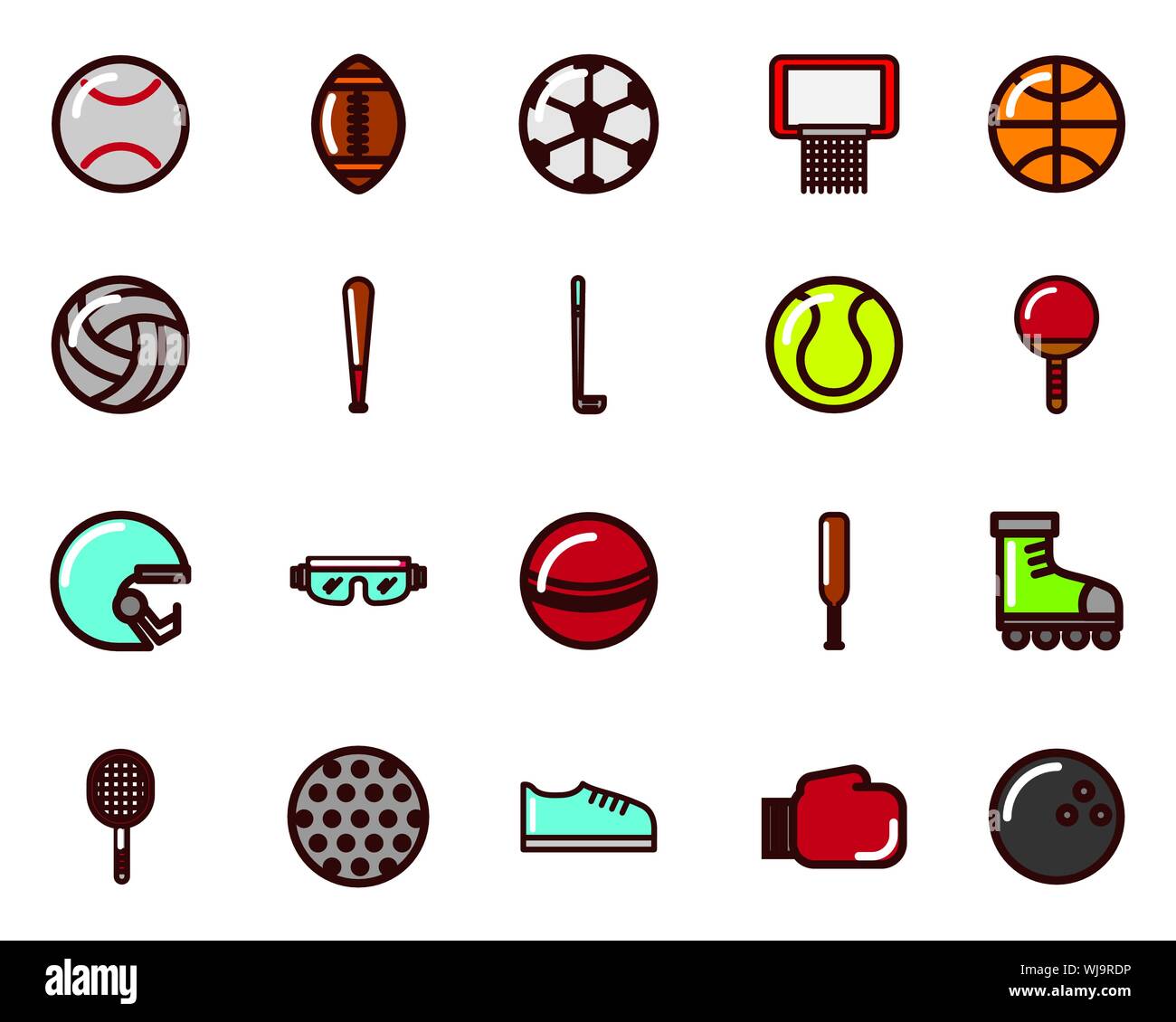 bundle of sports equipment icons Stock Vector Image & Art - Alamy