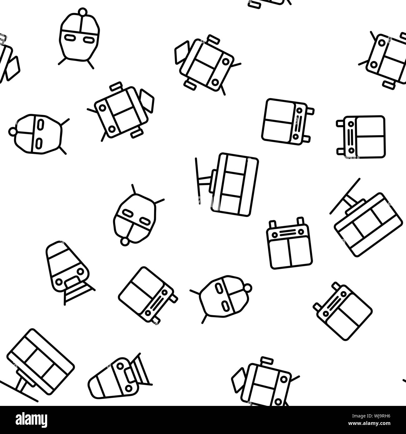 Public Transport And Vehicle Vector Seamless Pattern Stock Vector Image ...