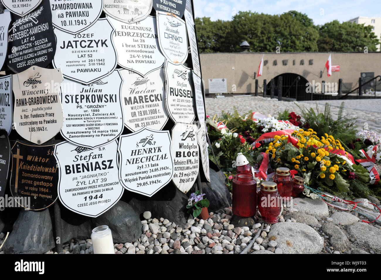 Warsaw Poland - the entrance to the Pawiak prison used as a torture ...