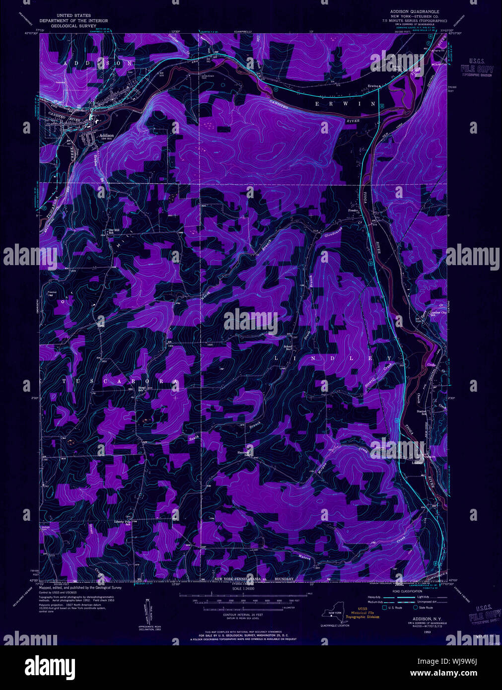 Map of addison new york hi-res stock photography and images - Alamy