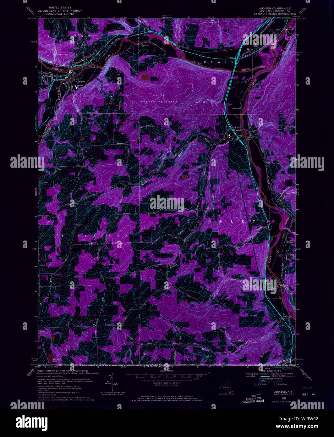 Map of addison new york hi-res stock photography and images - Alamy