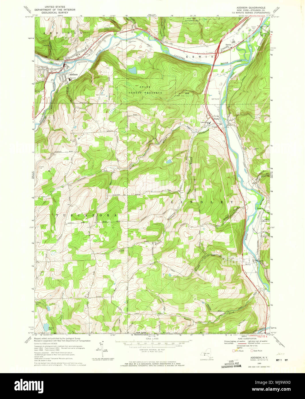 Map of addison new york hi-res stock photography and images - Alamy