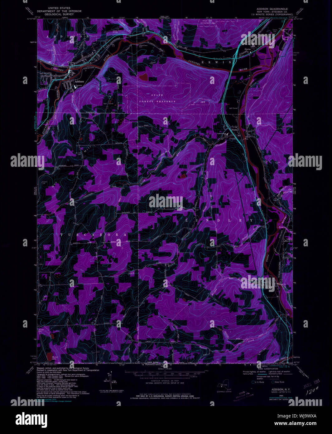 Map of addison new york hi-res stock photography and images - Alamy