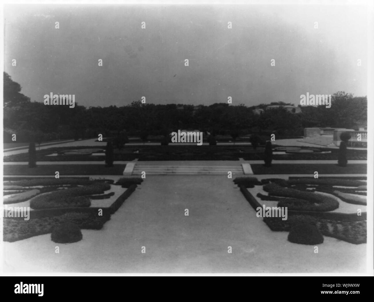 Hamilton Rice Home in Newport, Rhode Island, showing view of formal ...