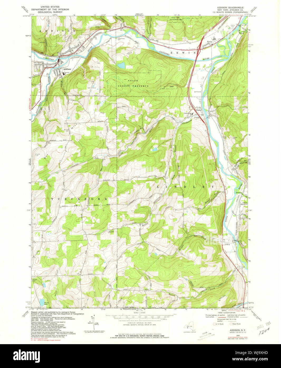 Map of addison new york hi-res stock photography and images - Alamy