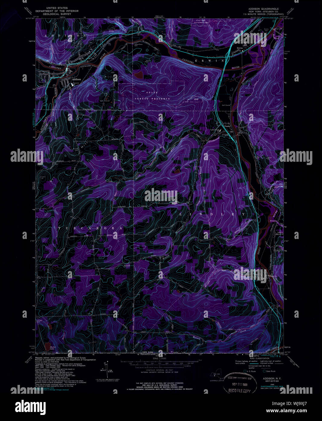 Map of addison new york hi-res stock photography and images - Alamy