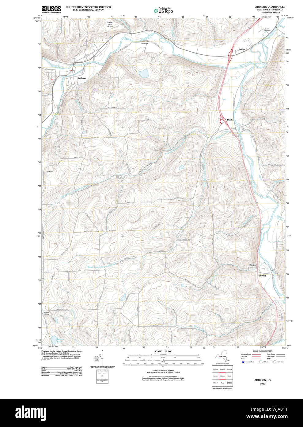 Map of addison new york hi-res stock photography and images - Alamy