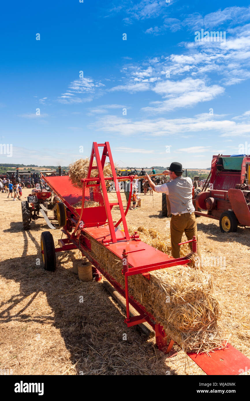 A Nicholson straw baler in action at the 2018 Low Ham Steam Rally ...